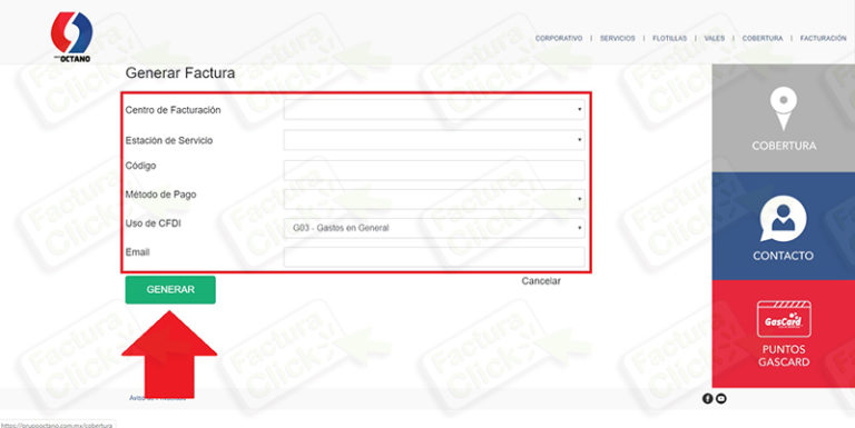 Grupo Octano Facturación | Factura en línea | Factura Click